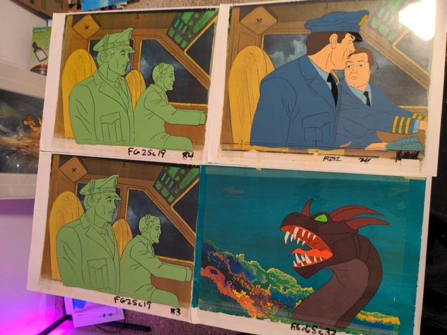 VINTAGE FLASH GORDON ANIMATION CEL dessin animé fond production art ...