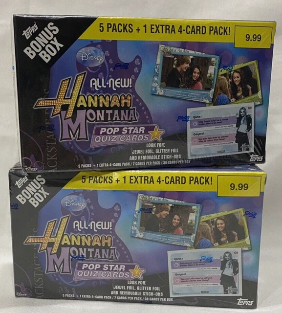 HANNAH MONTANA TOPPS Pop Star Quiz Cards 2 Boxes SEALED $15.00 ...