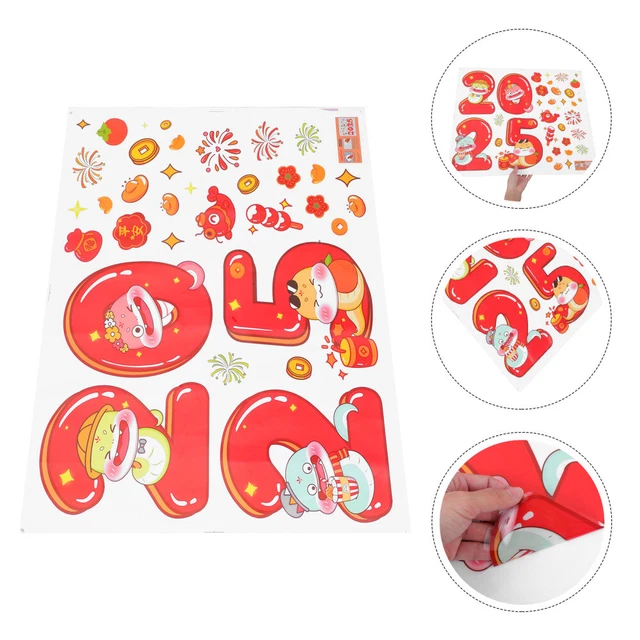 CHINESE NEW YEAR Window Clings 2025 Year Of The Snake Window Stickers ...