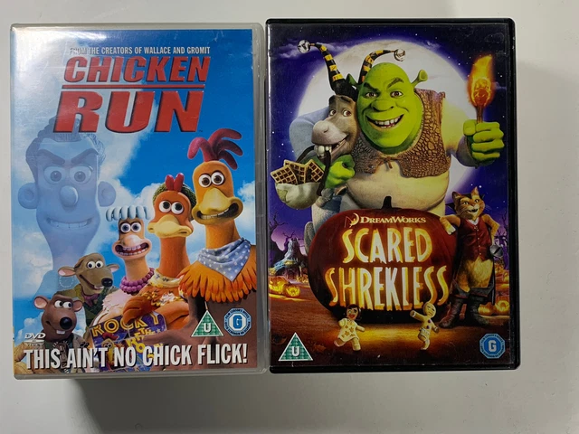 KIDS CHICKEN RUN DVD Bundle Shrek Alvin & Chipmunks Rated U Joblot X10 ...
