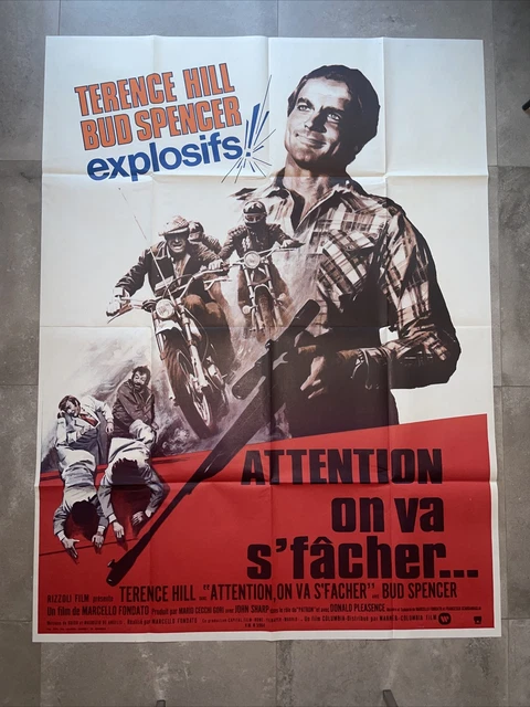 AFFICHE ATTENTION, ON VA S'FACHER...- BUD SPENCER - TERENCE HILL ...