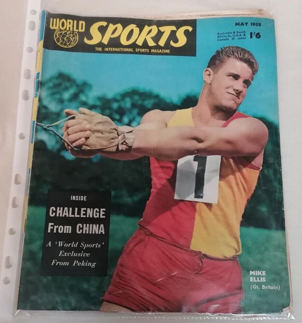 MAGAZINE - WORLD Sports Magazine May 1958 Mike Ellis Great Britain ...