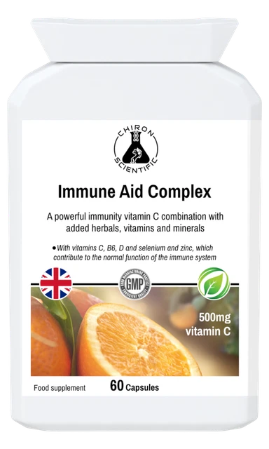 IMMUNE AID COMPLEX -500mg/ 60 Vegan Capsules Vitamins Immune & Nervous ...