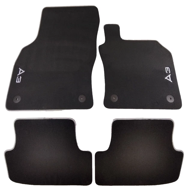 AUDI A3 8V MK3 Carpet Floor Mats Set Front + Rear Black Sportback ...