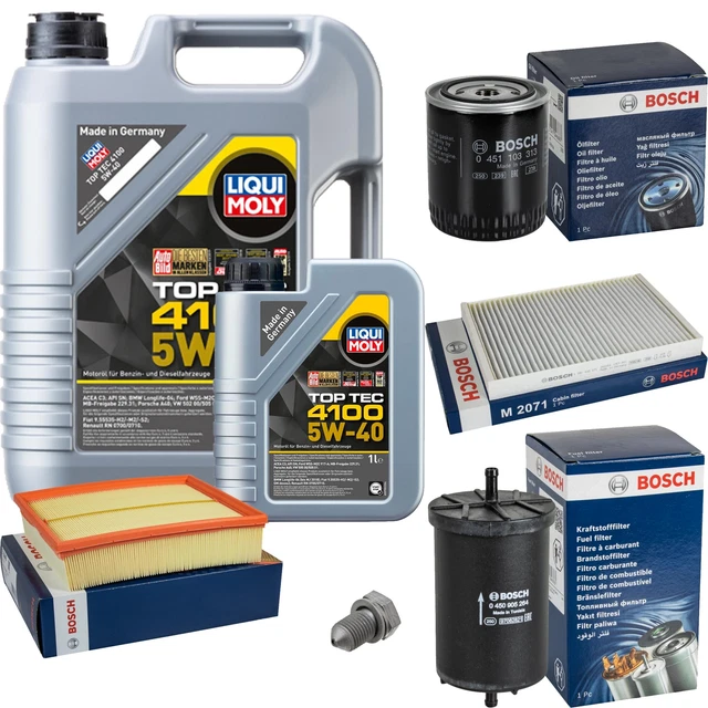 BOSCH INSPECTION SET 6L Liqui Moly Top Tec-4100 5W-40 pour Audi A6 2.4 2.8 EUR 132,33 - PicClick FR