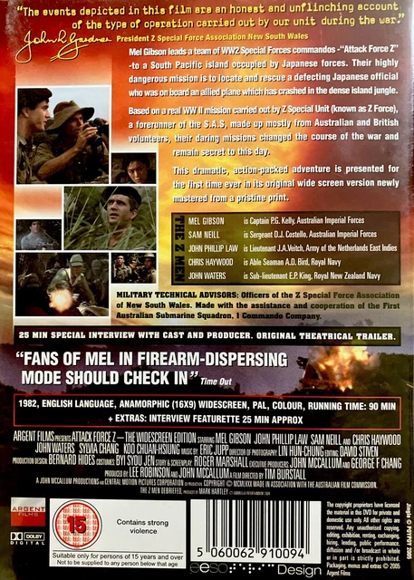 ATTACK FORCE Z DVD 1982 Mel Gibson WW2 War Action - Remastered ...