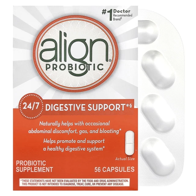 ALIGN PROBIOTICS, 24/7 Digestive Support, Probiotic Supplement, 4 mg ...