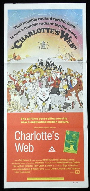 CHARLOTTE'S WEB ORIGINAL Daybill Movie poster Debbie Reynolds Paul ...