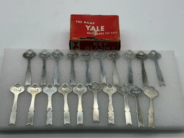 VINTAGE YALE SKELETON Padlock Keys Uncut Flat Lot Of 20 With Box $52.99 ...