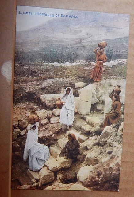 POSTCARD ISRAEL The wells of Samaria Photochrom E 15055 celesque series ...
