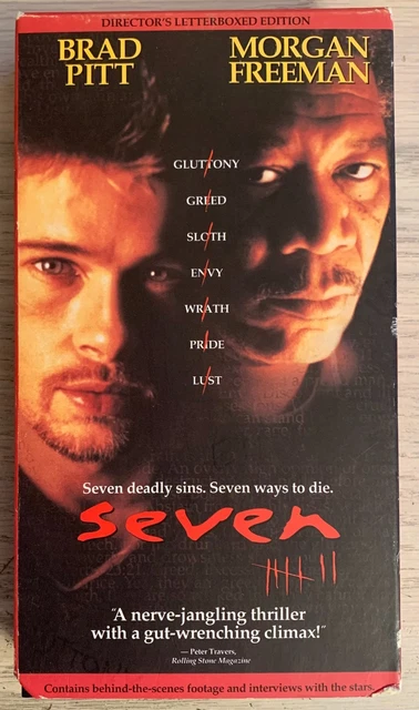 SEVEN - VHS - Brad Pitt, Morgan Freeman - 1996 - Classic Horror ...
