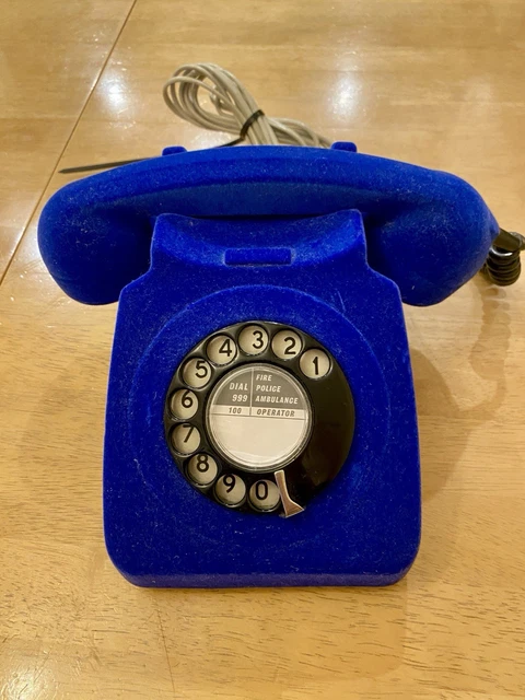BLUE VELVET FINISHED BT Rotary Dial Phone 1981 £21.50 - PicClick UK