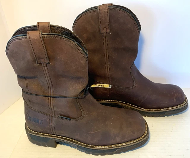 ROCKY ORIGINAL RIDE Mens Brown Steel Toe Cowboy Western Boots Size 9W ...
