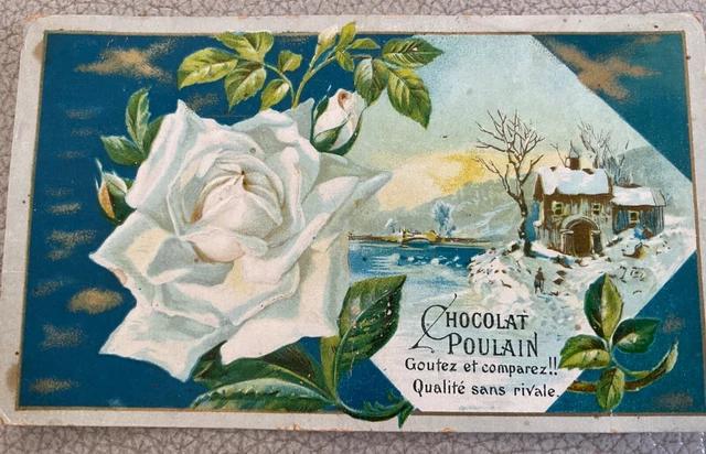 ANCIEN CHROMO CARTONNÉ CHOCOLAT POULAIN 1900/1910 progrès EUR 2,00 ...