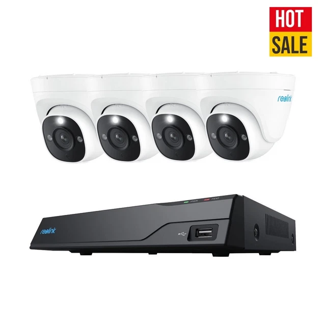 REOLINK 8MP (4K) UHD NVR PoE AI 8 x channel / 4 x Dome camera Kit with ...