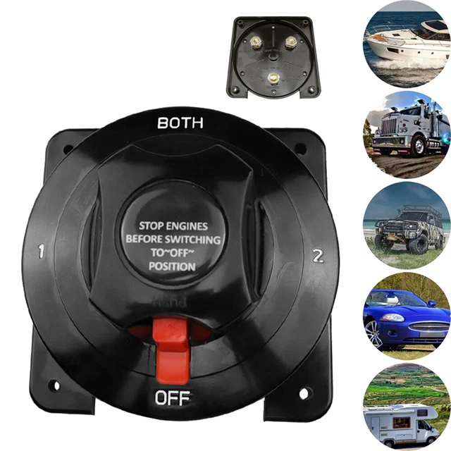 MARINE DUAL BATTERY Switch Boat Isolator Selector RV/Caravan/Yacht ...