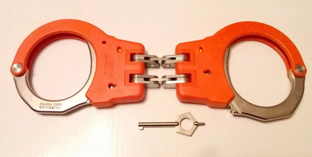 ASP MODEL 200 Orange Handcuffs, police restraints BDSM bondage roleplay ...