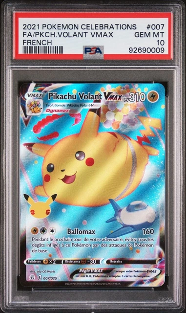 CARTE POKÉMON PIKACHU Volant Vmax 007/025 PSA 10 EUR 48,00 - PicClick FR