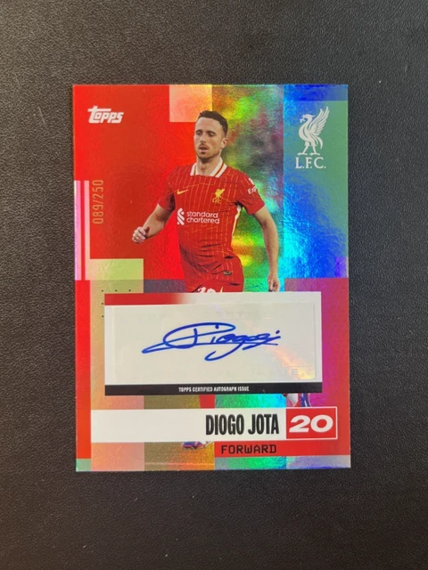 TOPPS DIOGO JOTA 2024-25 Liverpool Team Set Base Autograph /250 Auto ...