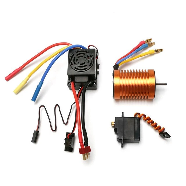 3650 BRUSHLESS MOTOR 4370KV 900W with 60A ESC for RC Cars 12428 144001 ...
