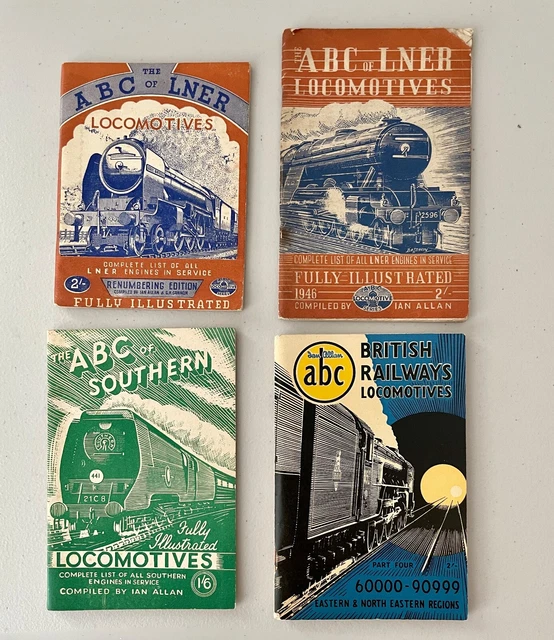 FOUR RAILWAY ORIGINAL books 1940s - ABC LNER X2 - ABC SOUTHERN - ABC BR ...