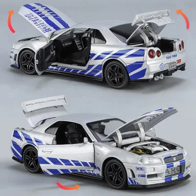 GTR R34 SKYLINE Car Model Toy Vehicle Fast & Furious Collection 1:32 £ ...
