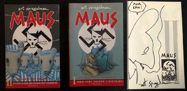 SUPERBE DÉDICACE ART Spiegelman LOT MAUS I et II EO Flammarion TBE 1992 ...