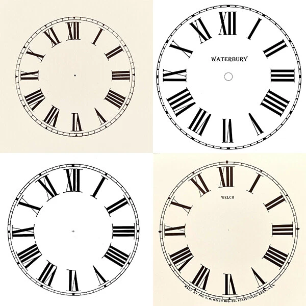 NEW REPLACEMENT ROMAN Clock Dials Faces Strong Card Paper Sizes 50mm new-replacement-roman-clock-dials-faces-strong-card-paper-sizes-50mm