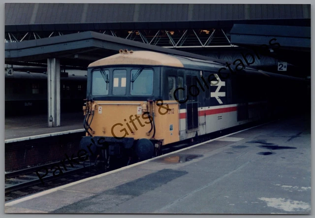 RAILWAY PHOTOGRAPH OF Electric Diesel Locomotive 73112 Gatwick Airport ...