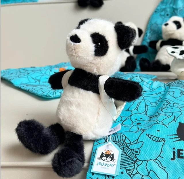 VALENTINE'S DAY GIFT Jellycat Fluffy Panda Backpack - Plush Toy with ...