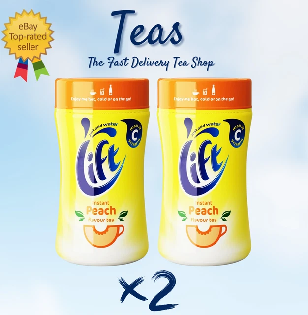 NEW UK LIFT Instant PEACH Tea Normal Sweetness - 2 x 300g Jar - FAST P ...