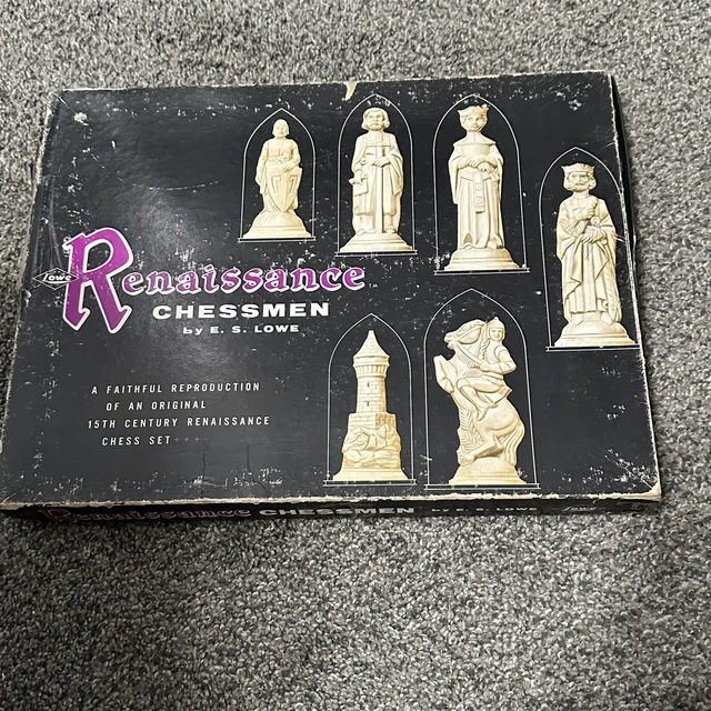VINTAGE LOWE RENAISSANCE Chessmen With Board Chess Set Game #832 £85.24 ...