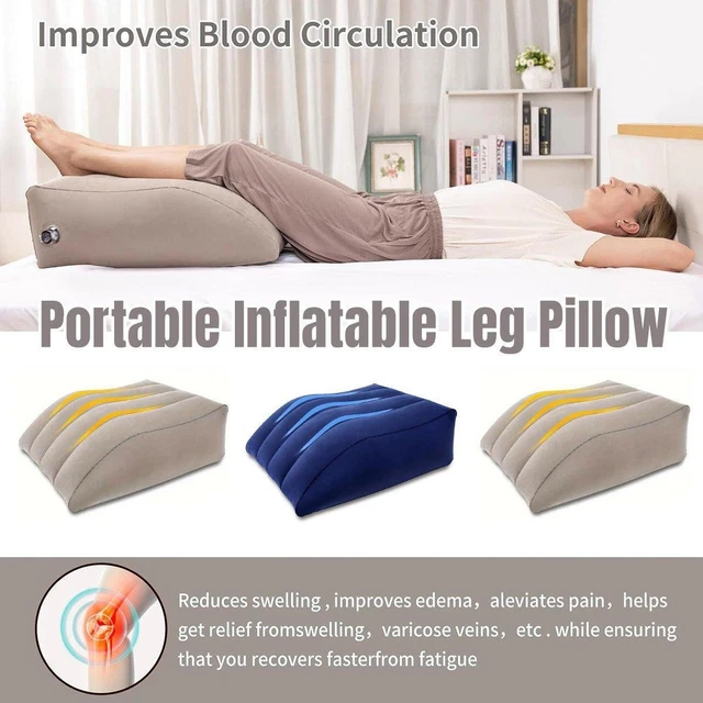 INFLATABLE PVC LEG Pillow Wedge Triangle Foot Cushion Flocking - Black ...