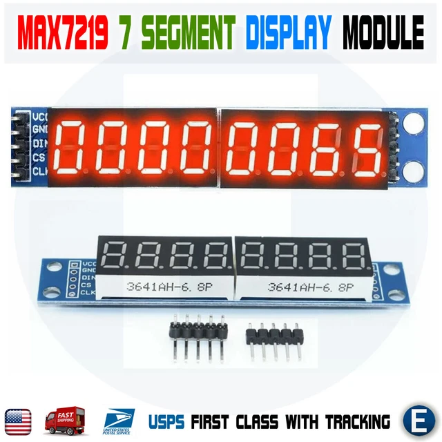 MAX7219 CWG 8-DIGIT Digital Tube Display TM1638 Control Module Red for ...