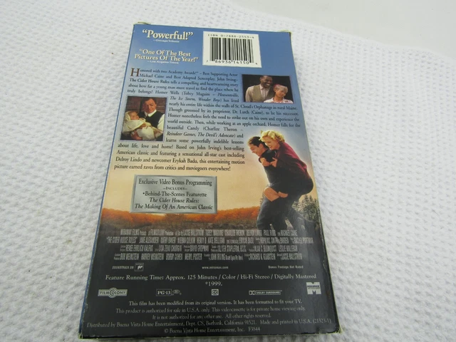 THE CIDER HOUSE Rules (VHS, 2000, Bonus Edition) £5.89 - PicClick UK