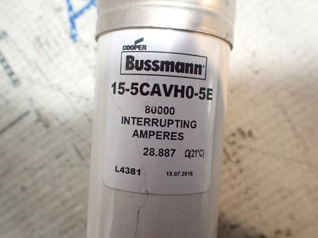 BUSSMANN 15-5CAVH0-5E 80000 AMP 28.887 Hochvolt H.R.C Sicherung EUR 137 ...