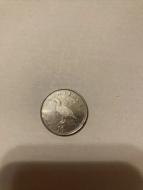 RARE 2015 GIBRALTAR Barbary Partridge 10p Pence Coin Queen of Gibraltar ...