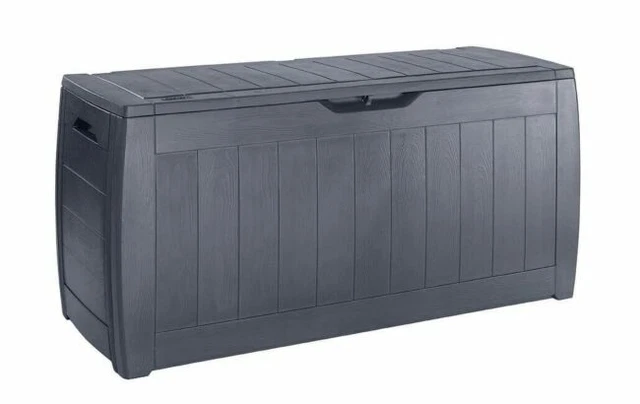 XL KETER HOLLYWOOD Garden Outdoor Storage Box Wood Effect Garden Grey ...