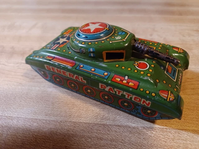 VINTAGE GEN PATTON US Army Tank Tin Toy £27.47 - PicClick UK