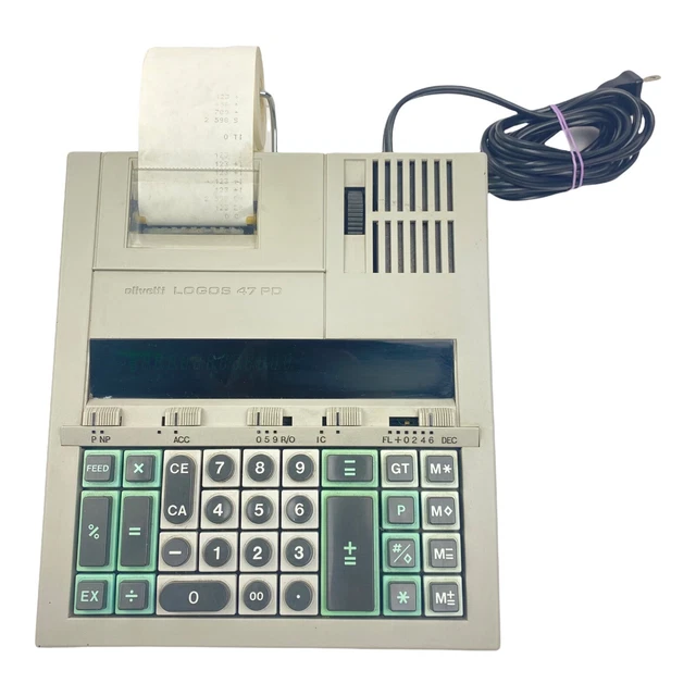 OLIVETTI LOGOS CALCULATOR Printer Logos 47PD Electric Adding Machine ...