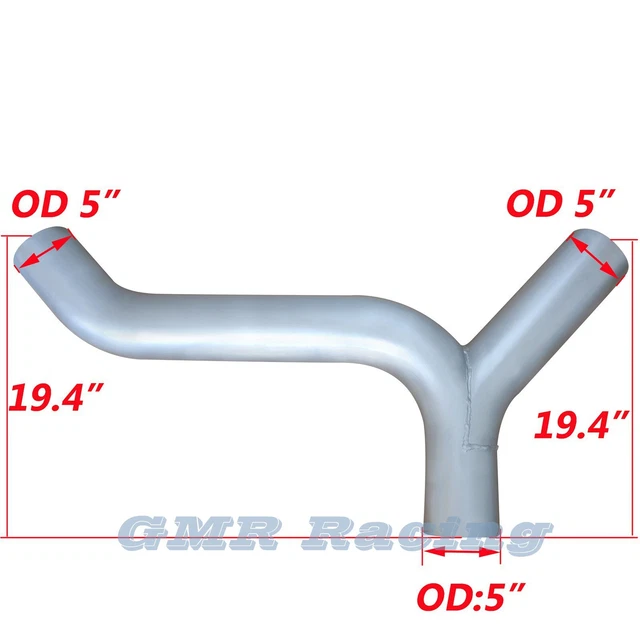 ALUMINIZED KENWORTH 5 Inch Y Divider Splitter Pipe W900B W900L T600 ...
