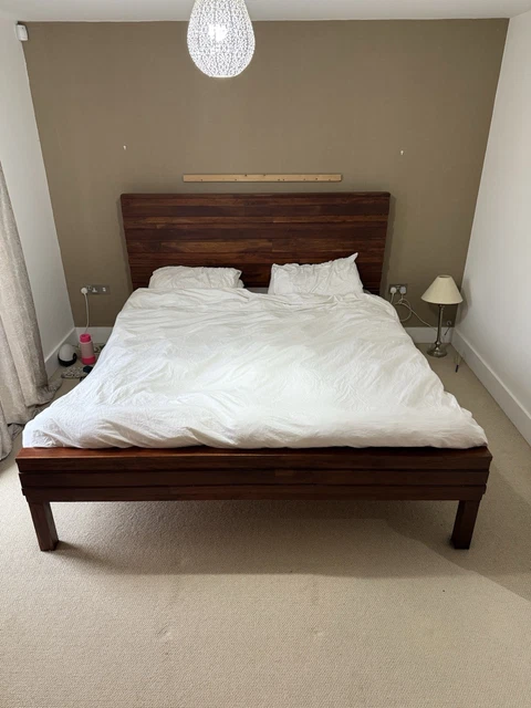 WEST ELM SOLID Wood Super King Bed Frame £199.34 - PicClick UK