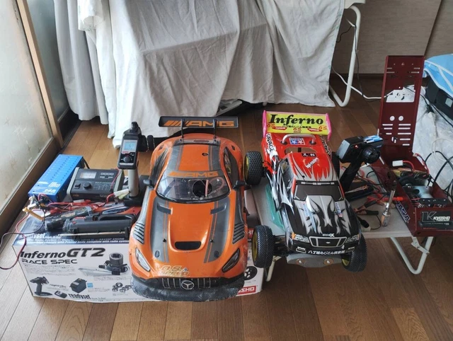 KYOSHO INFERNO GT2 1/8 RC Car Kit with 4WD Chassis and Transmitter Used ...