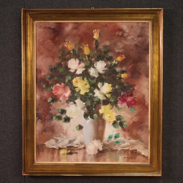 STILLLEBEN VASE BLUMEN signiert Gemälde Leinwand Malerei Kunst 20 Jahrhundert EUR 1.100,00 ...