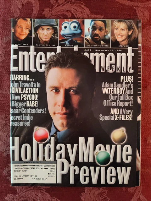 ENTERTAINMENT WEEKLY MAGAZINE November 20 1998 John Travolta Holiday ...
