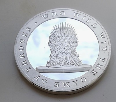 GAME OF THRONES Silver Coin Iron Throne Map Sci Fi Fantasy Castles Sea ...