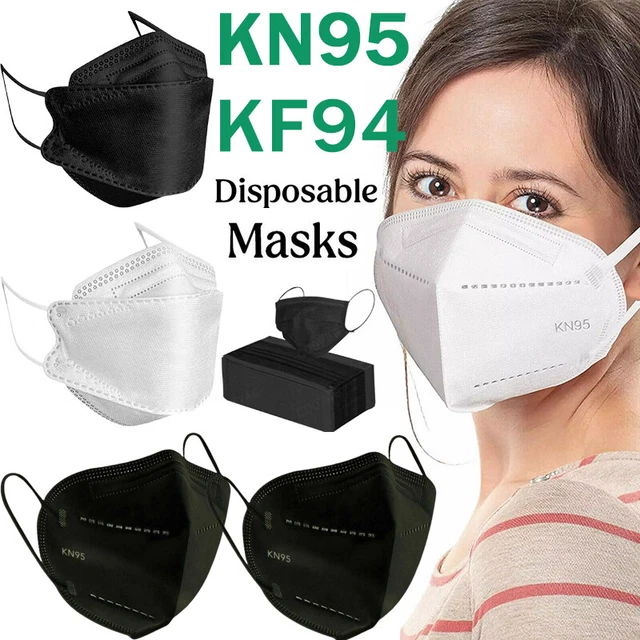 BLACK N95 KN95 FFP2 KF94 Certified Disposable Respirator 3D Face Mask 3/4/5Layer EUR 7,17 ...