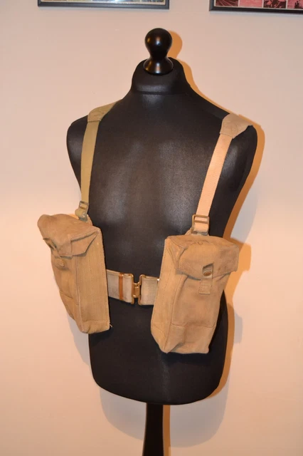 BRITISH ARMY WW2 37 Pattern webbing set belt ammo pouches straps braces ...