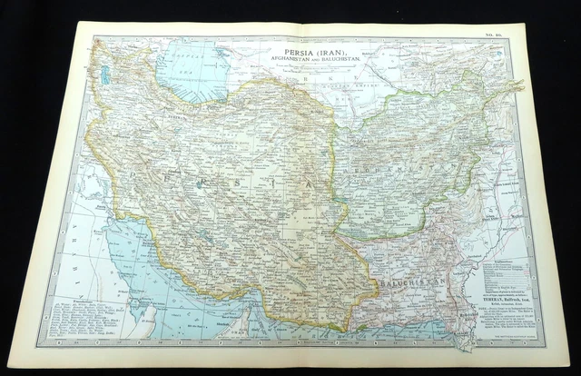 1902 ANCIEN CARTE De Perse Iran Afghanistan Baloutchistan Tehran ...