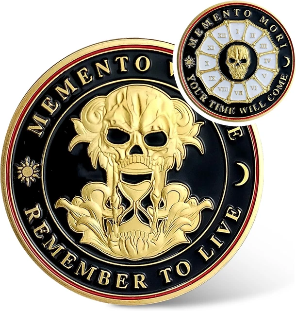 MEMENTO MORI COIN, Remember to Live Memento Vivere Token EDC Skull ...